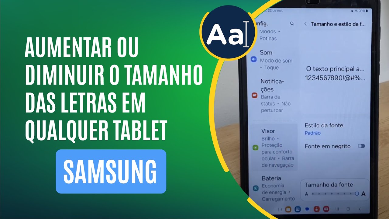 Como aumentar ou diminuir o tamanho das letras em qualquer Tablet da ...
