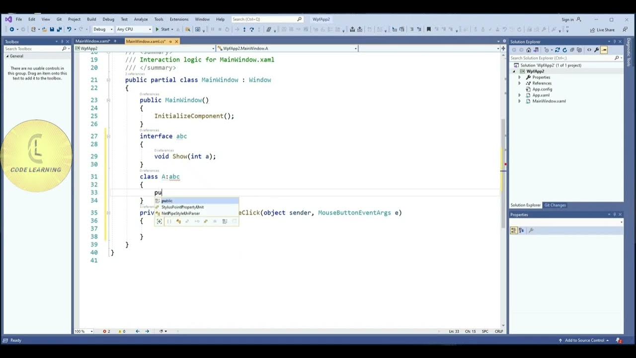 WPF | interface 'Parameterized interface' | CodeLearning - YouTube
