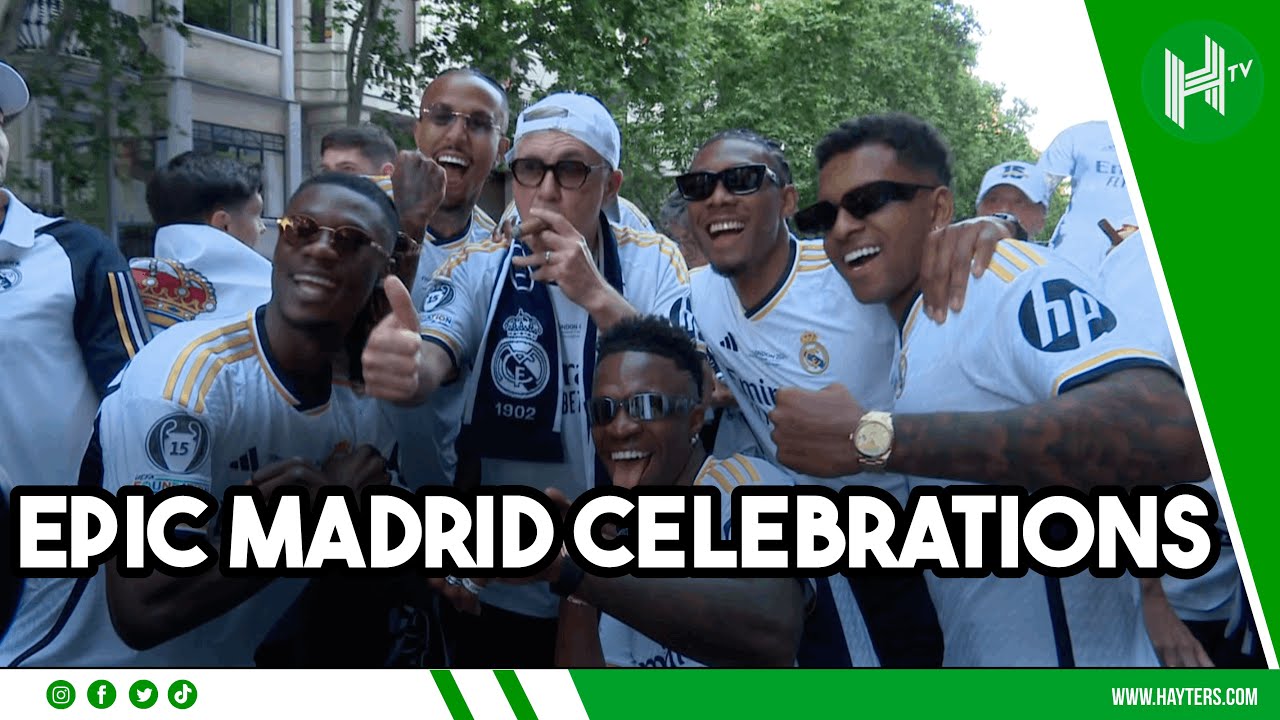 AMAZING scenes as Real Madrid celebrate winning Champions League & La ...