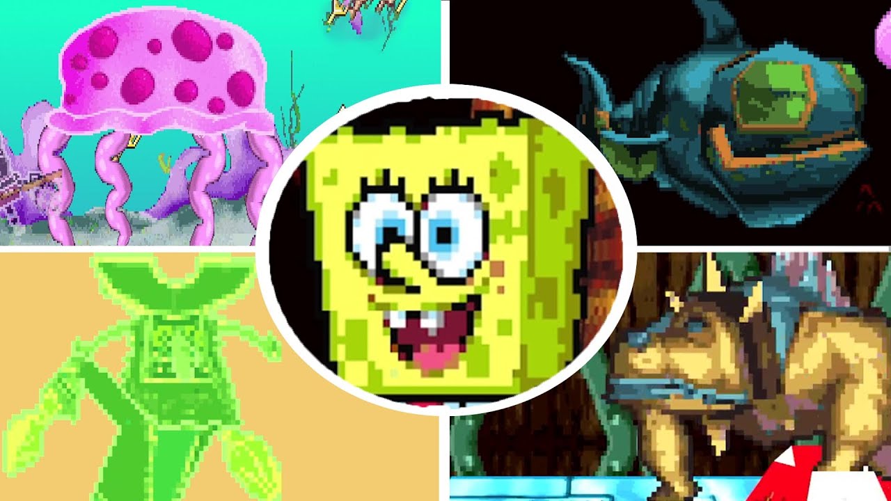 SpongeBob SquarePants: SuperSponge All Bosses - YouTube
