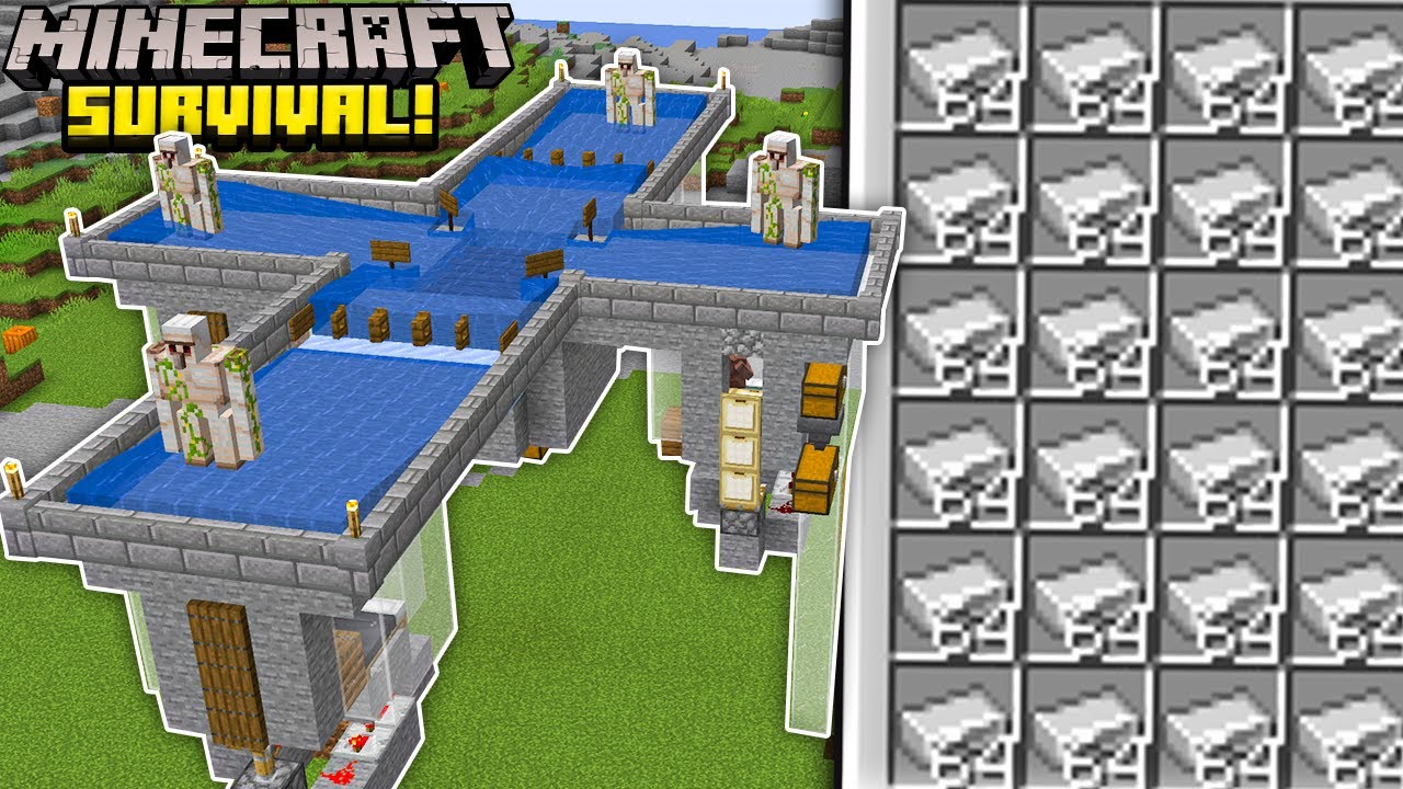 MEGA FARM de FERRO 4X MAIS EFICIENTE no MINECRAFT SURVIVAL! - YouTube
