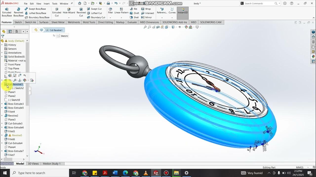 How to Design a Clock in SolidWorks | Complete Tutorial - YouTube