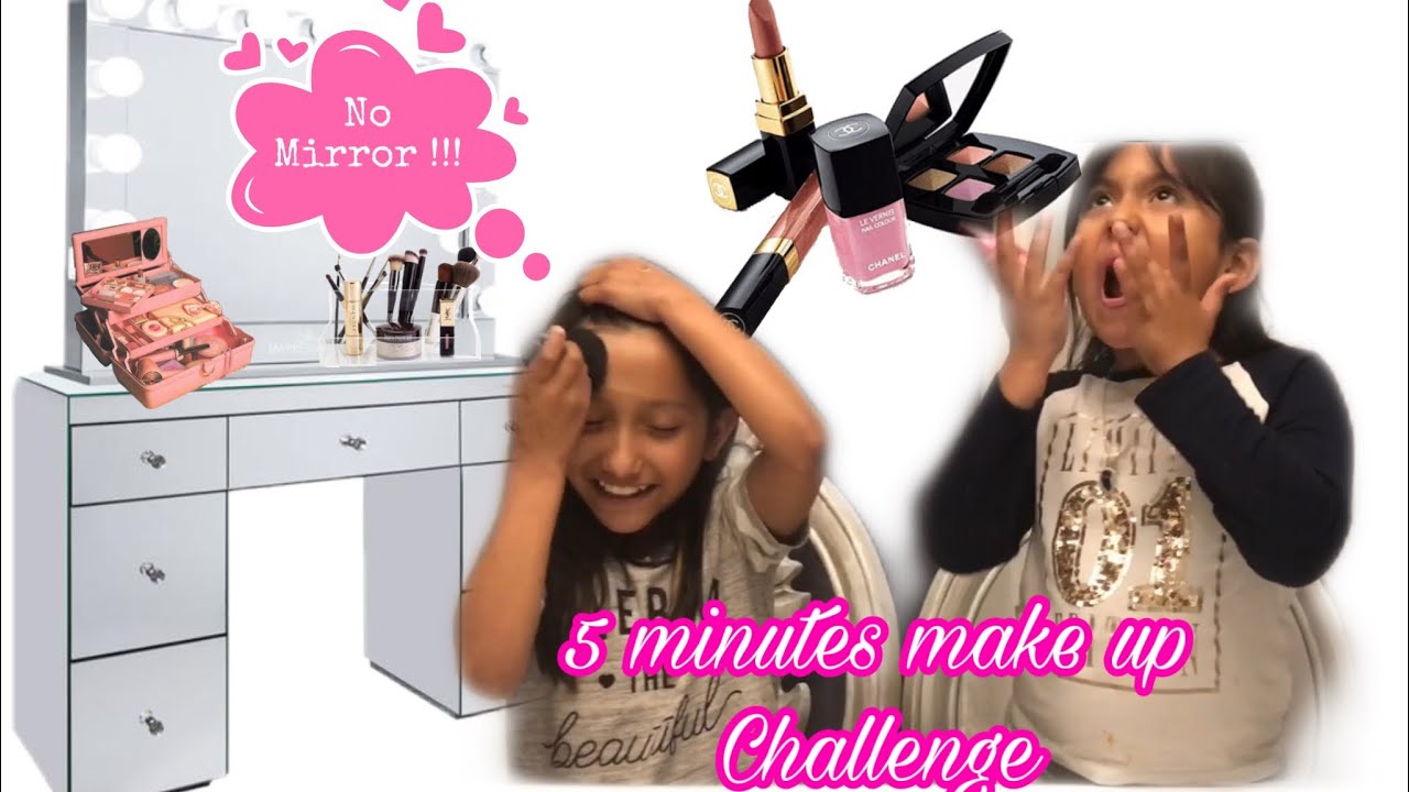 5 Minute No Mirror Makeup Challenge | Lexi Manzur Ashley Manzo - YouTube