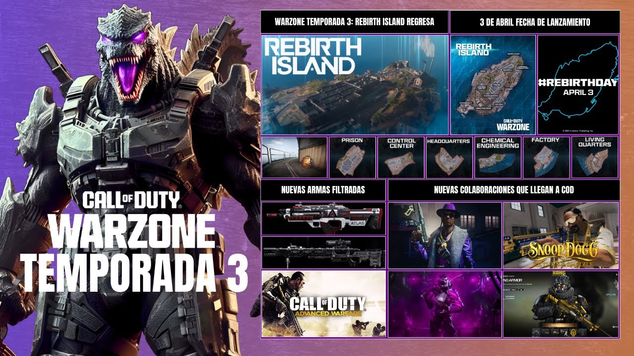 REBIRTH ISLAND FILTRACIONES SKINS ARMAS TEMPORADA 3 WARZONE 3 - YouTube