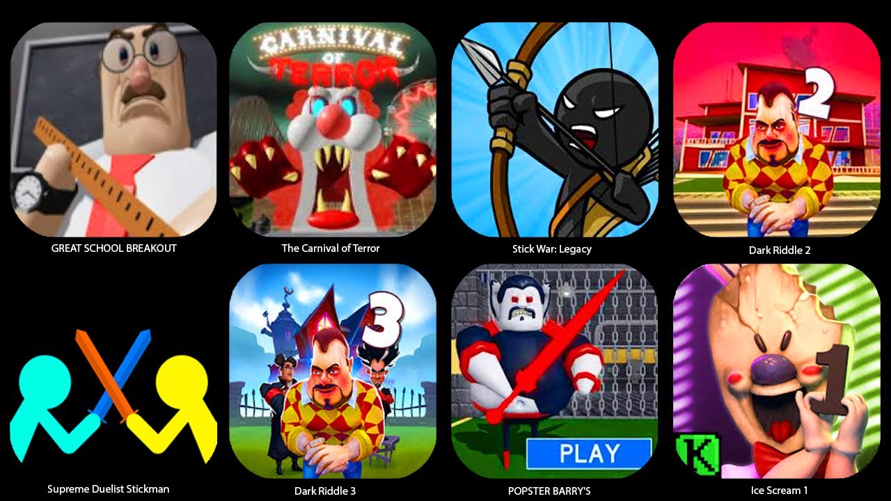 ROBLOX : GREAT SCHOOL BREAKOUT, The Carnival of Terror, Stick War ...
