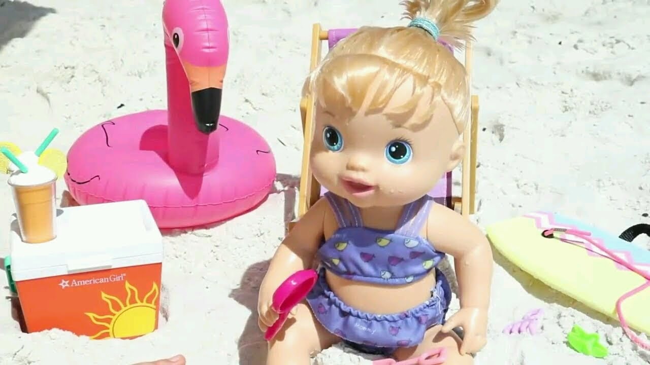 Baby Alive brinca na praia/ baby alive plays on the beach - Plim plim ...