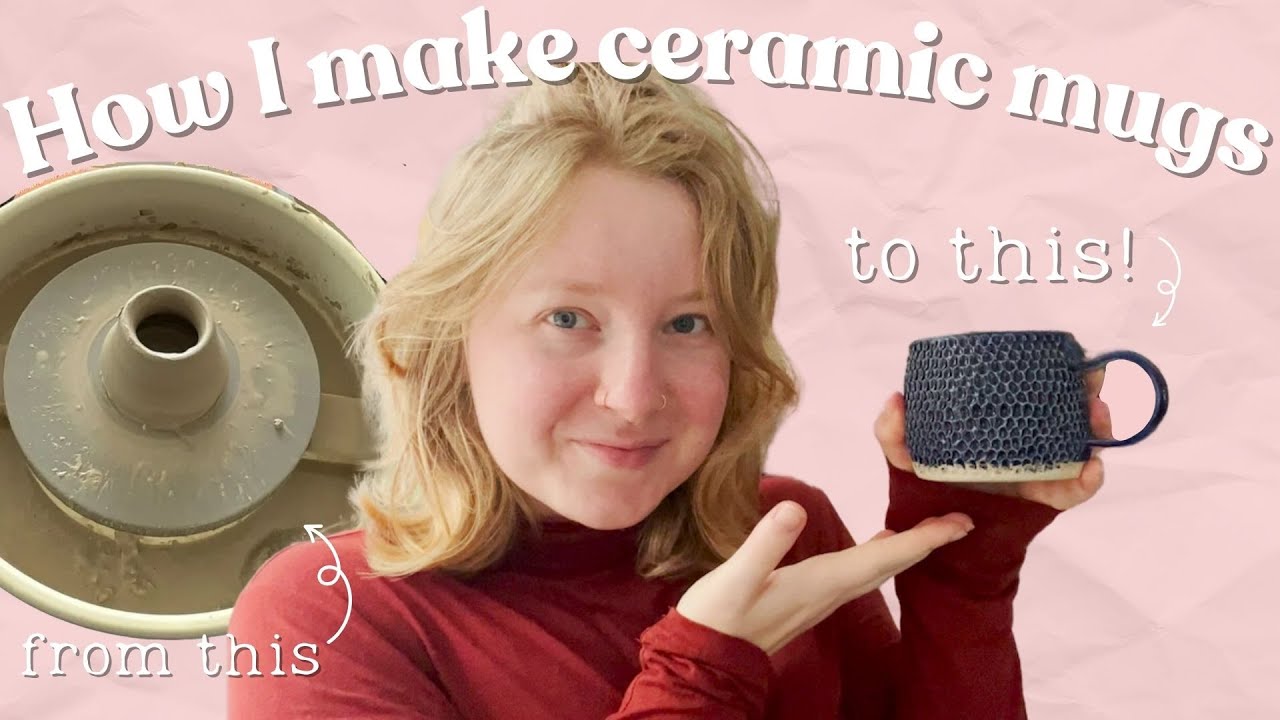 Making a ceramic mug ☕️ the entire pottery process from start to finish ...