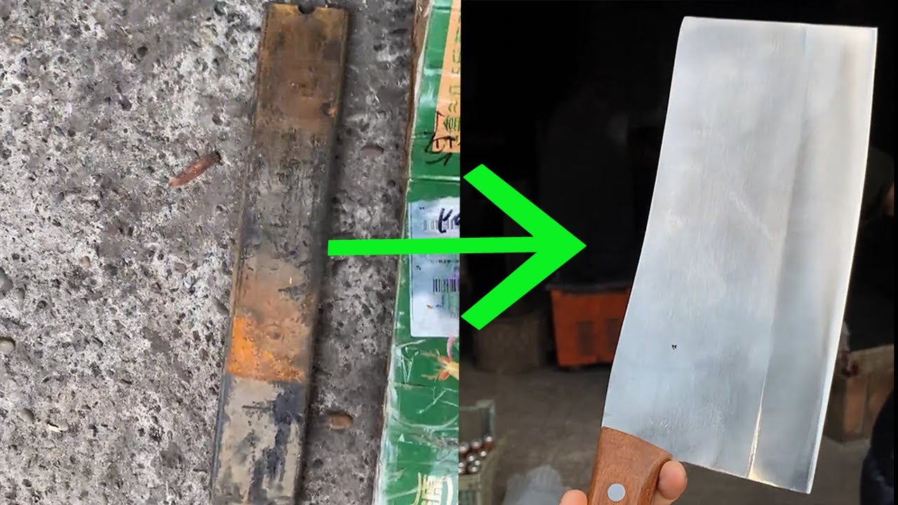 How to forge a Steel bars into a kitchen knife - YouTube
