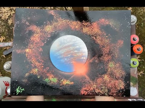 Galaxy Flares - NEON FX Spray Paint Art - YouTube