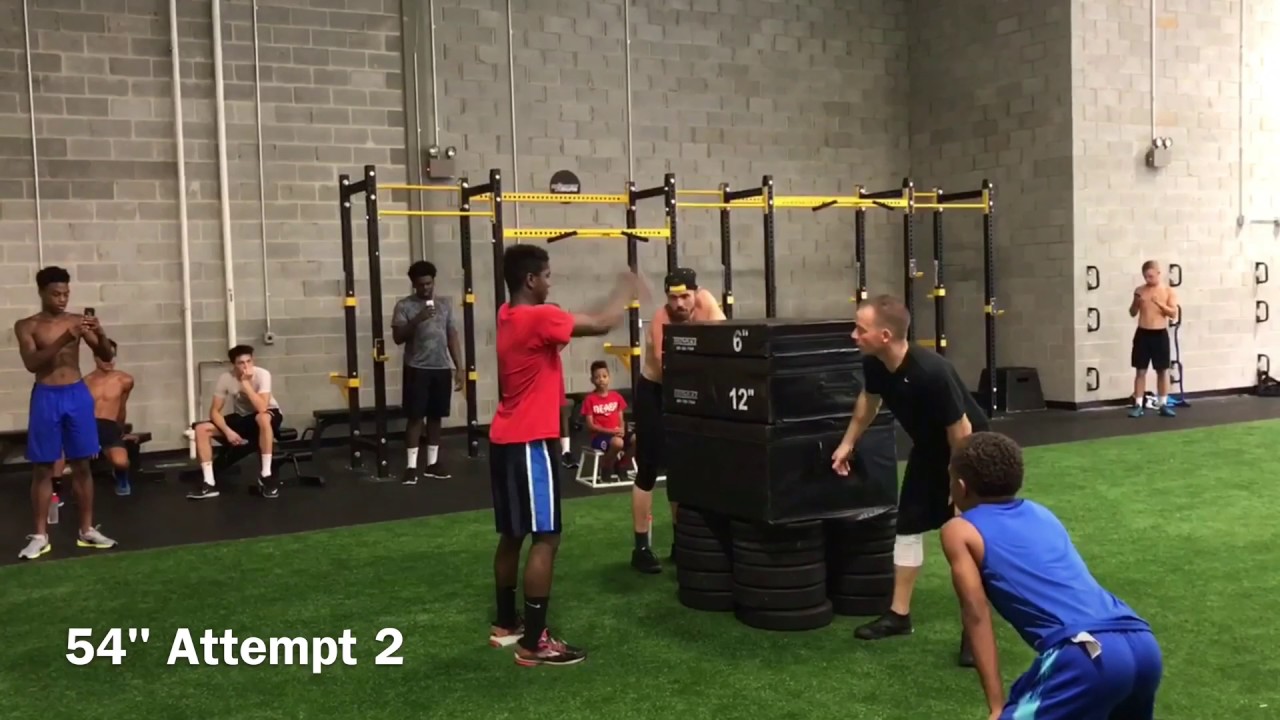 58.5" standing box jump - YouTube