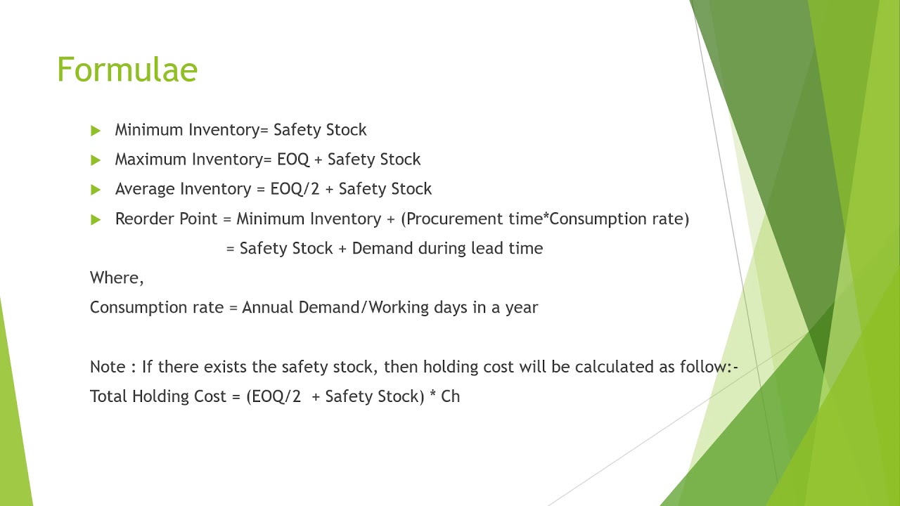 SAFETY STOCK MIN MAX AVG REORDER POINT - YouTube
