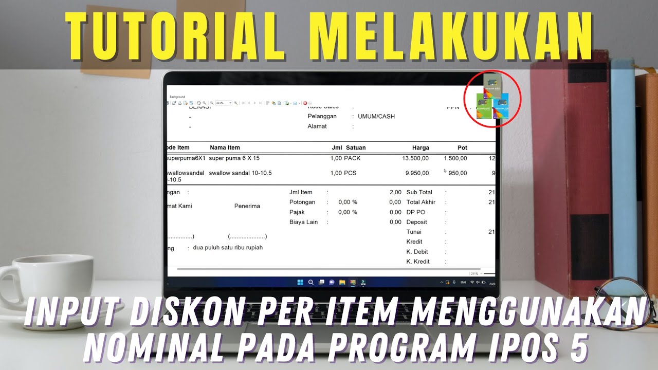 MELAKUKAN INPUT DISKON PER ITEM DENGAN NOMINAL - TUTORIAL PROGRAM IPOS 5 - YouTube