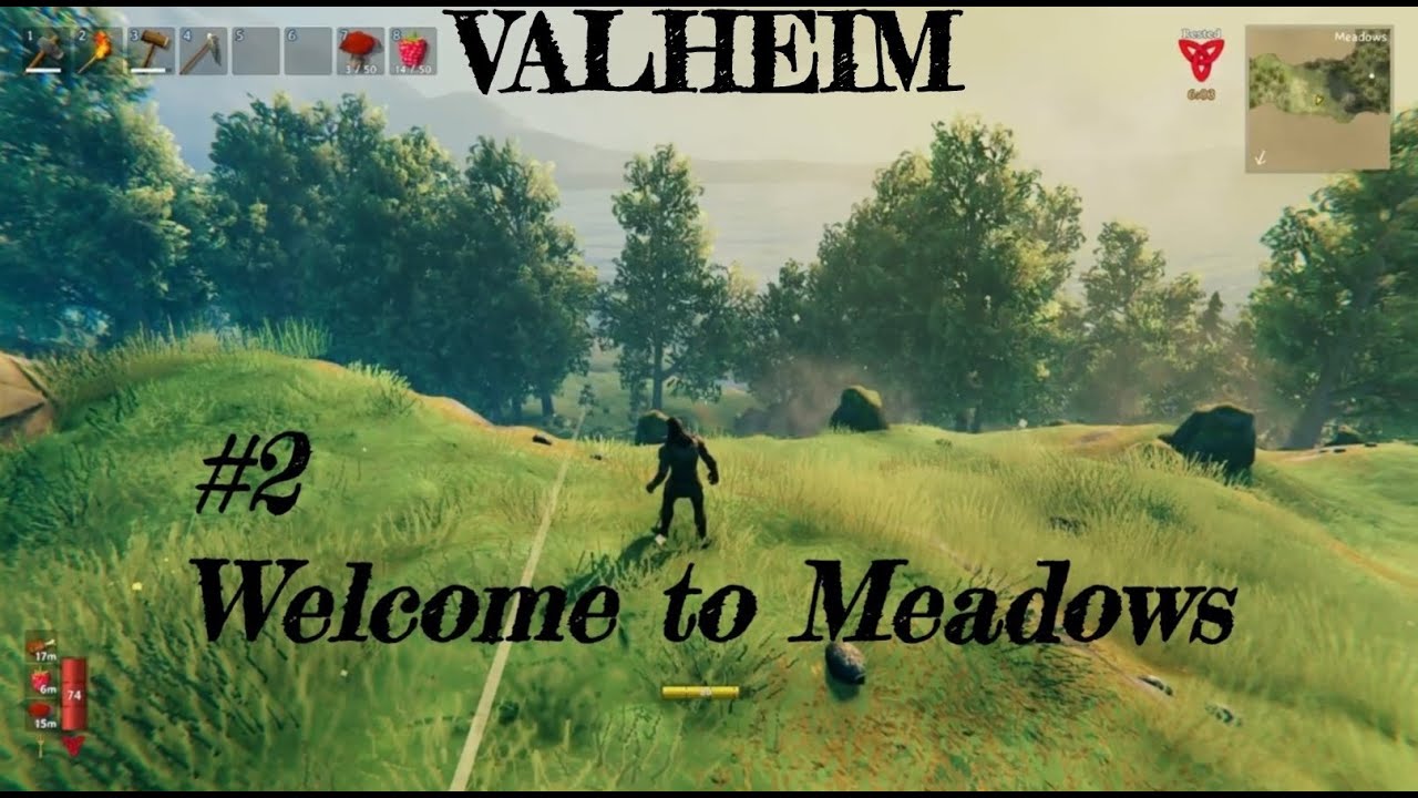Valheim #2, "Welcome to Meadows", relaxing gameplay - YouTube