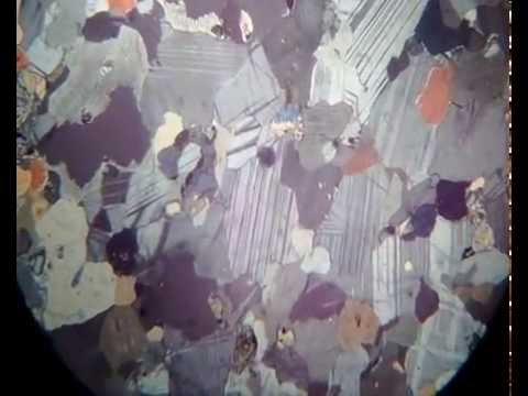 PLAGIOCLASE thin section under Polarizing Microscope - YouTube