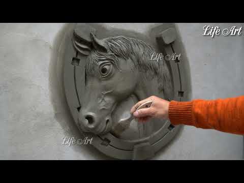 How to make a horse's head with sand cement