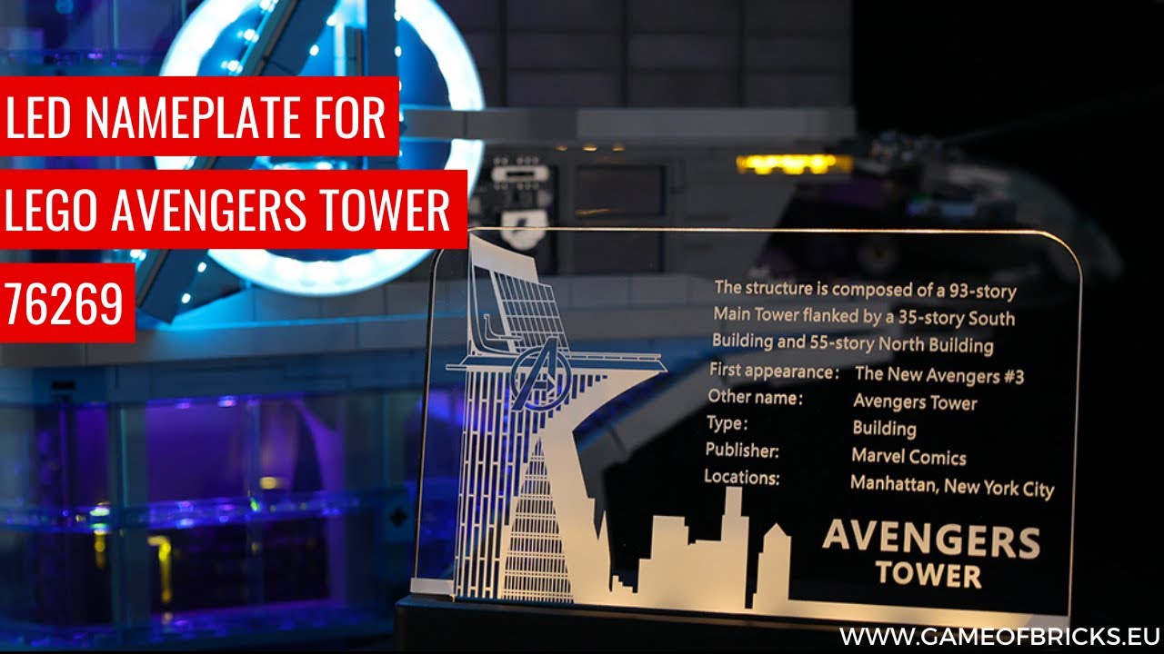 LED Light Kit for LED Nameplate for LEGO Avengers Tower 76269 - YouTube