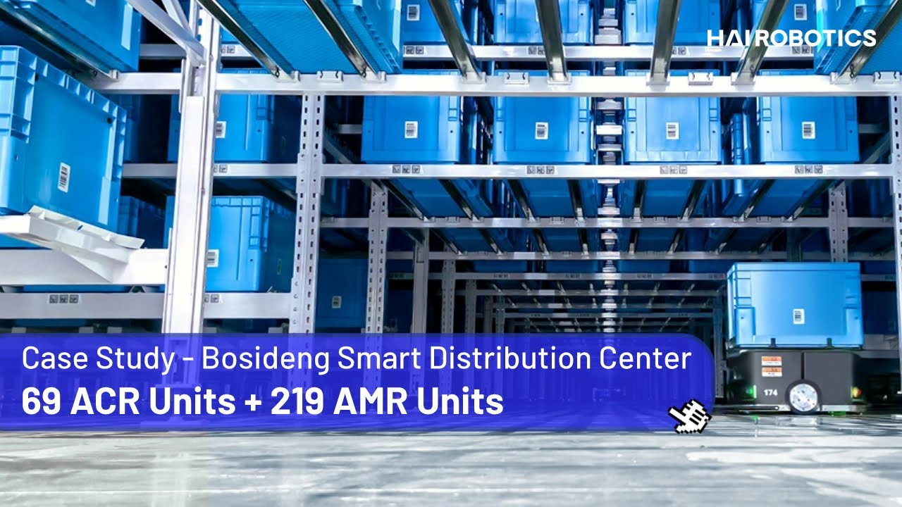 Bosideng Smart Distribution Center: 69 ACR units + 219 AMR units - YouTube