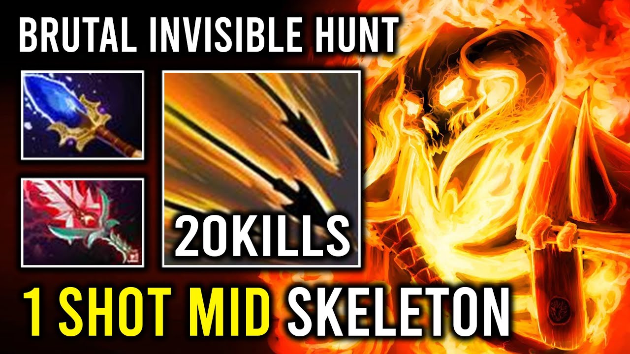 INVISIBLE SKELETON GANK 1 Shot Raining Arrow 100% Aghanim Effect Brutal ...