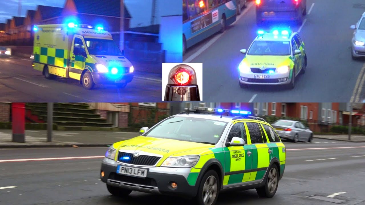 Rapid Response Cars and Ambulances UK Liverpool London EMS Compilation ...
