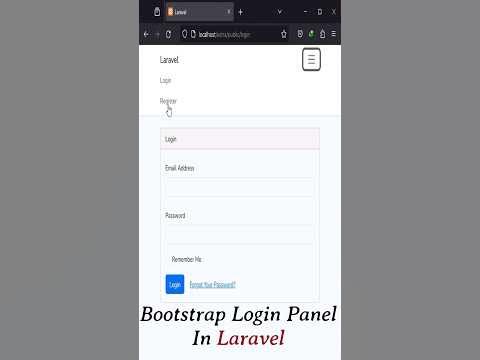 how to create #bootstrap login panel in #laravel in 60 seconds #webdevelopment #shorts - YouTube