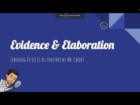 Evidence and Elaboration Lesson - YouTube