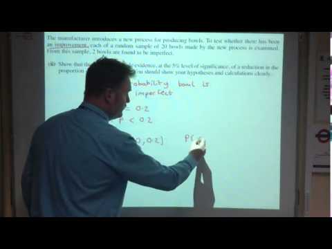 Hypothesis Testing S1 Jan06 Q3 - YouTube