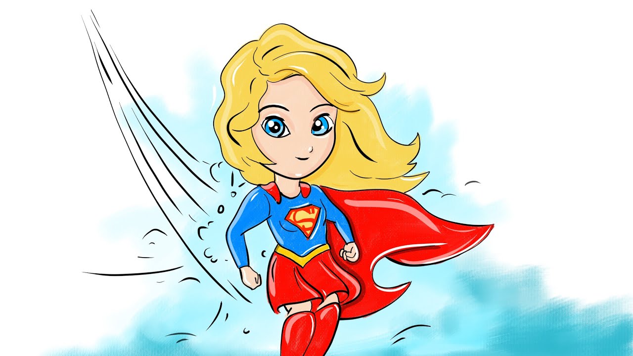 How to draw Cute Super Woman Easy Step by Step Process #superwoman # ...