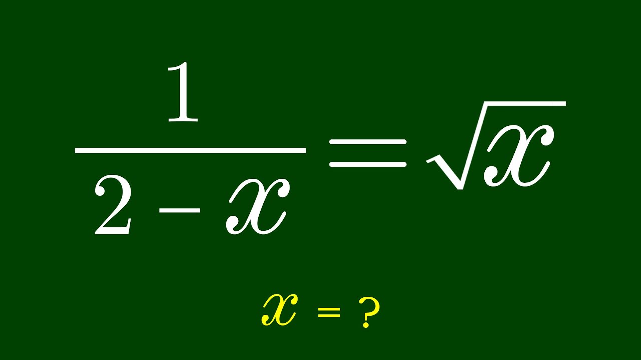 A Nice Algebra Problem | Math Olympiad | Solve for x = ? - YouTube