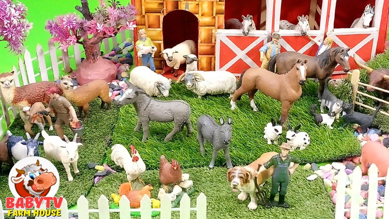 Sheep, Goats, Horses, Cows, Donkey and Dog in the Farm BabyTV Farm ...