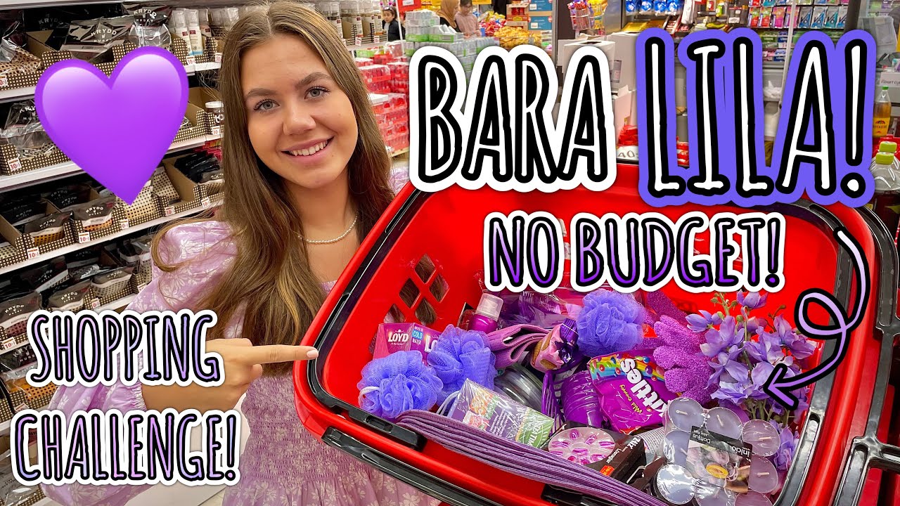 NO BUDGET *BARA LILA* SHOPPING CHALLENGE!💜☂️ - YouTube