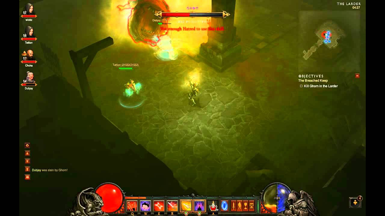 Diablo III - Hell | Bossfight 7 Ghom - [Demon Hunter POV] - YouTube