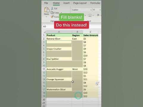 Fill Blanks in #excel #exceltips #exceltutorial #account #microsoft #xls #exceltricks # ...