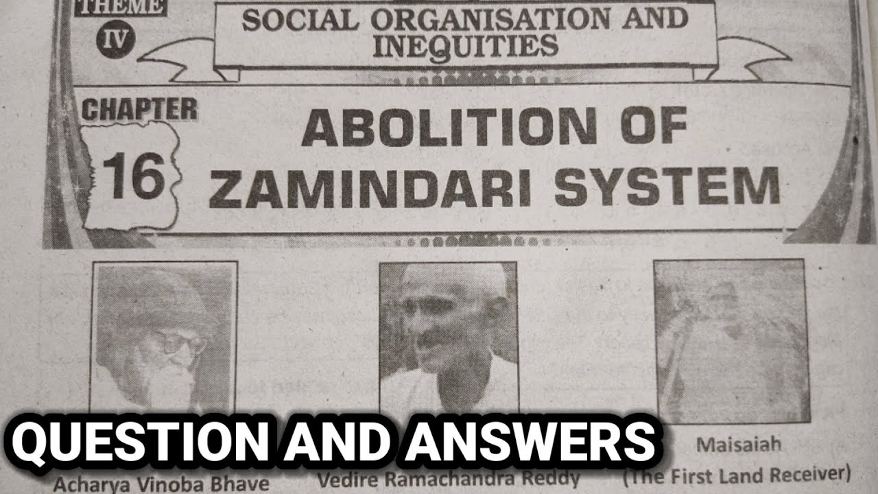 8th class, social, 16.ABOLITION OF ZAMINDARI SYSTEM, full lesson ...