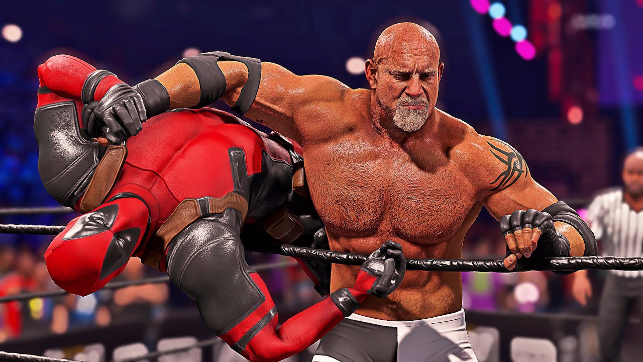 Goldberg vs Deadpool: Battle of the Tough Guys in the Ring - YouTube