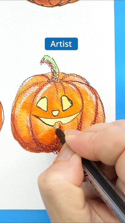 How To Draw A Pumpkin (Halloween Art Tutorial) - YouTube