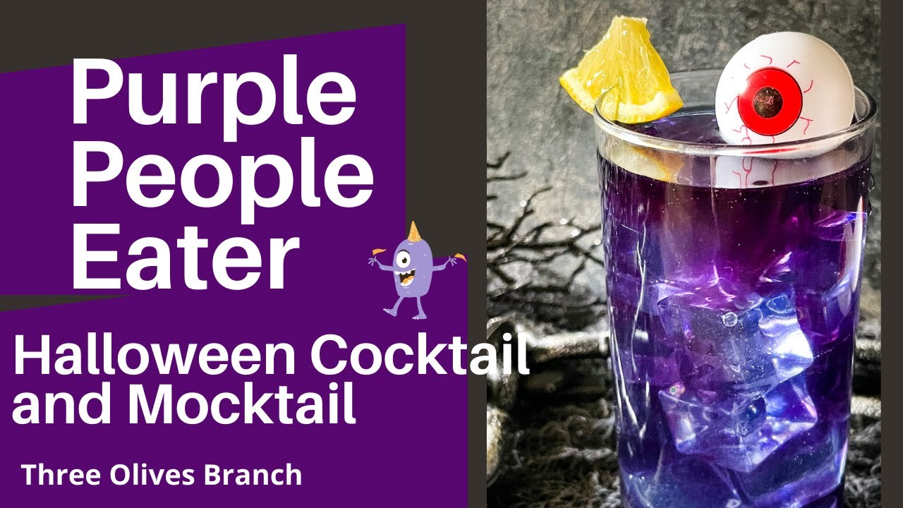 Purple People Eater Halloween Cocktail and Mocktail - YouTube