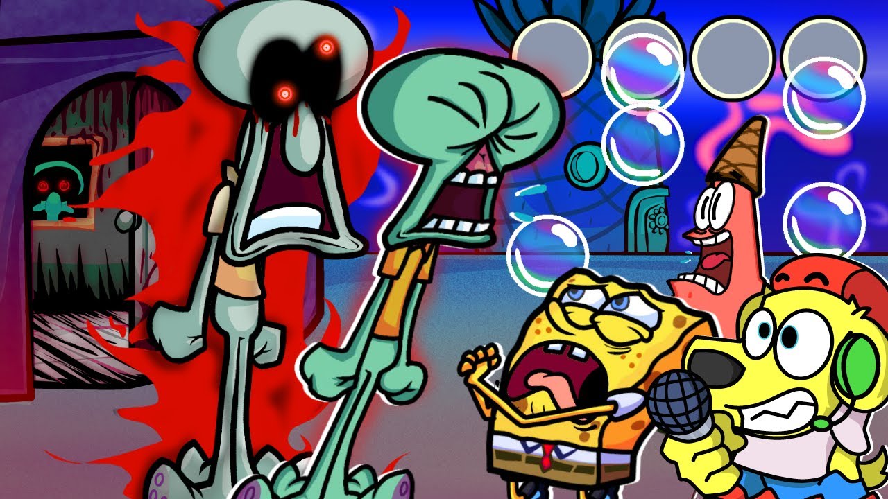 Friday Night Funkin but SQUIDWARD IS THE NEW TRICKY... FNF Mods #45 ...