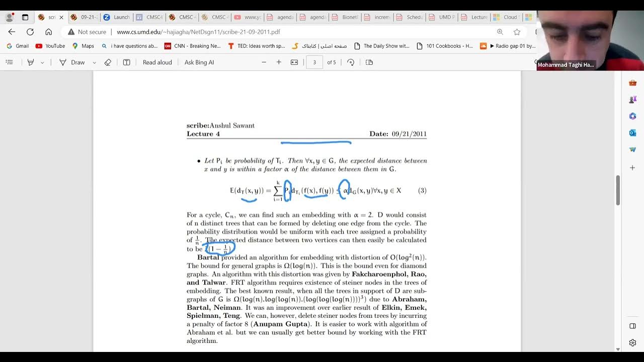 Lesson 6: Network Algorithms and Approximations by Mohammad Hajiaghayi: Embedding Tree ...