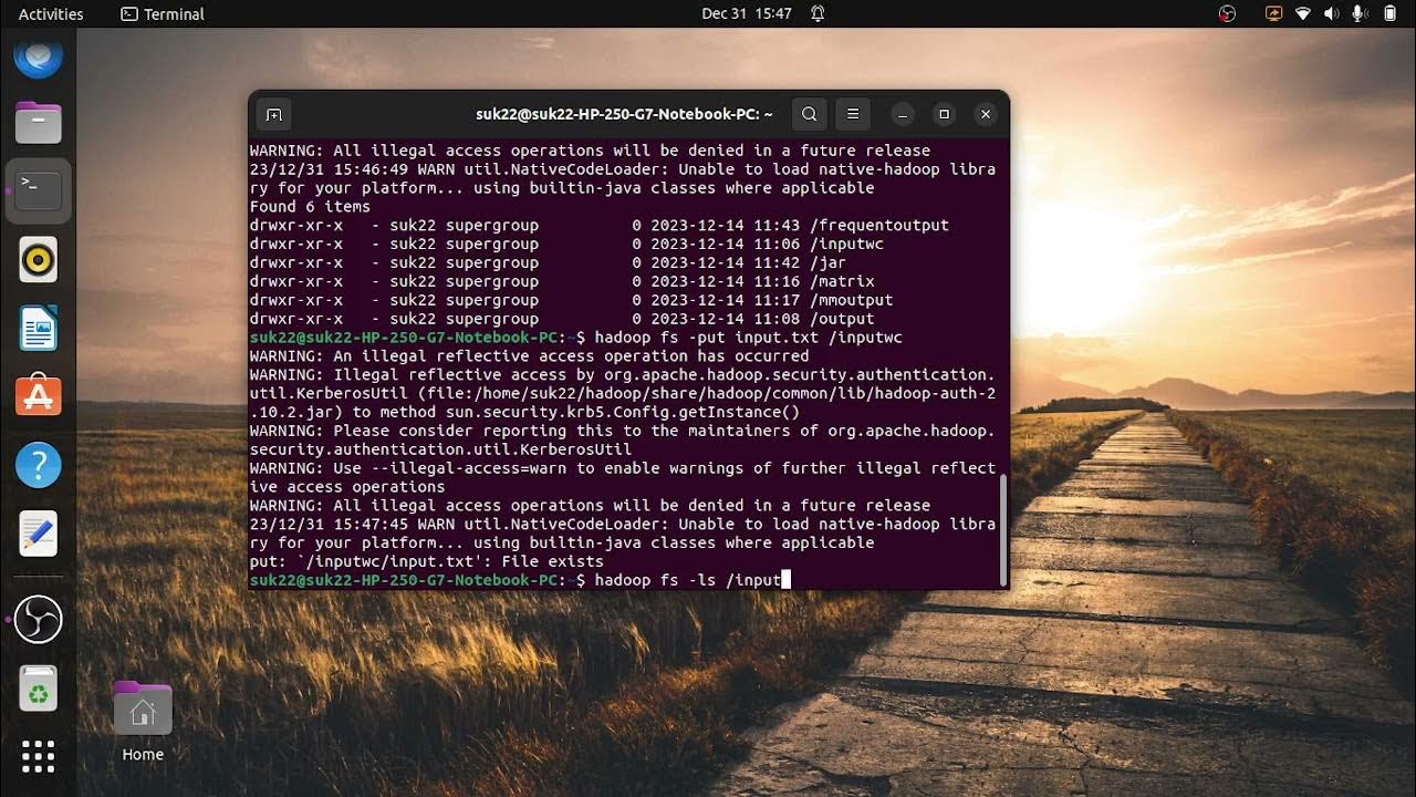 Wordcount Program Execution In Hadoop Youtube