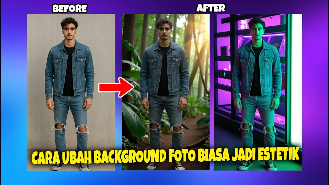 Cara Ubah Background Foto Biasa Jadi Estetik 😱 - YouTube