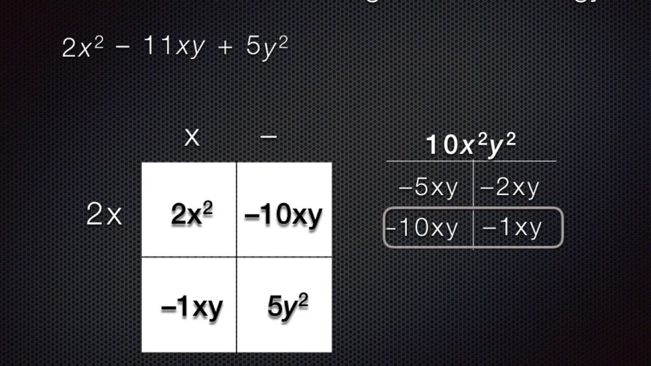 Factoring Trinomials Box Strategy Leading Coefficient ≠ 1 - YouTube