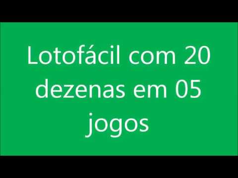 Lotofácil com 20 dezenas em 05 jogos