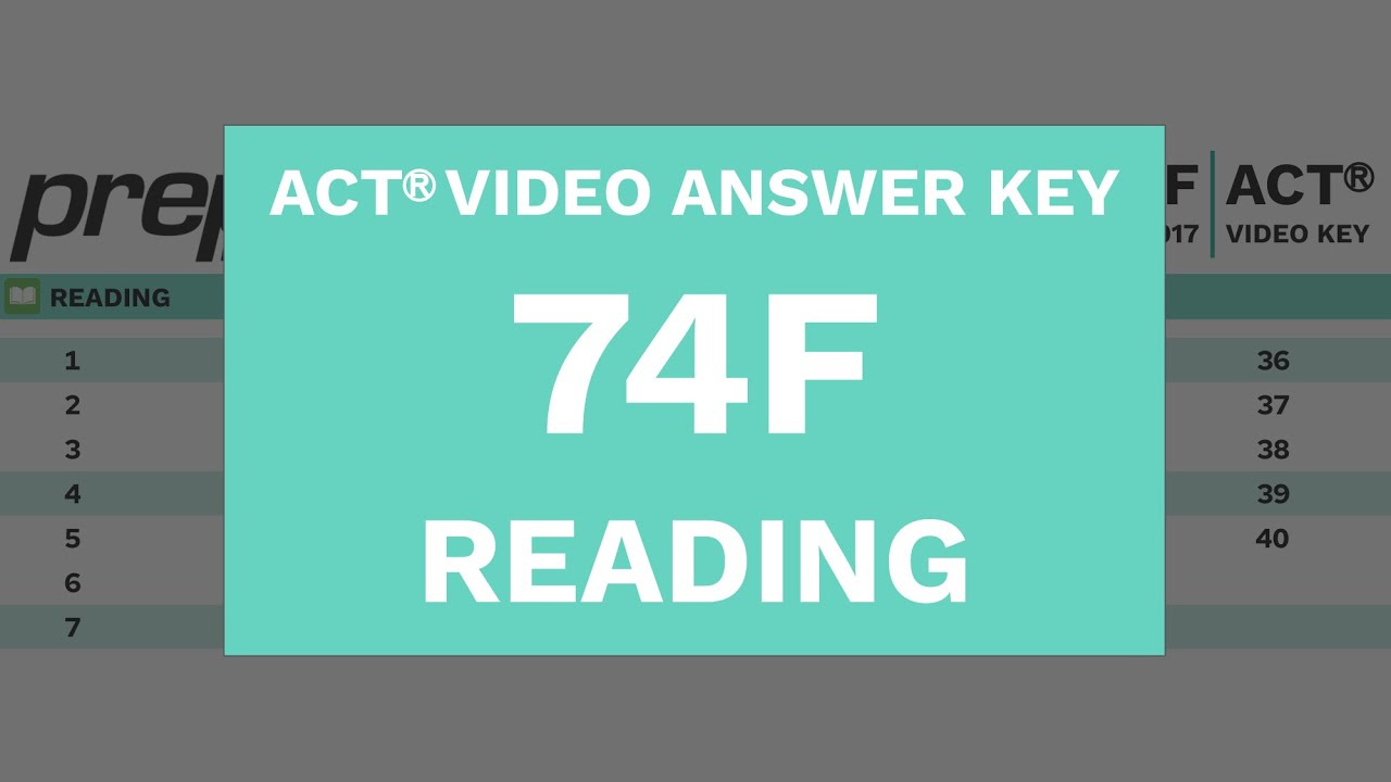 74F - ACT Reading - PrepSharp Video Answer Key - YouTube