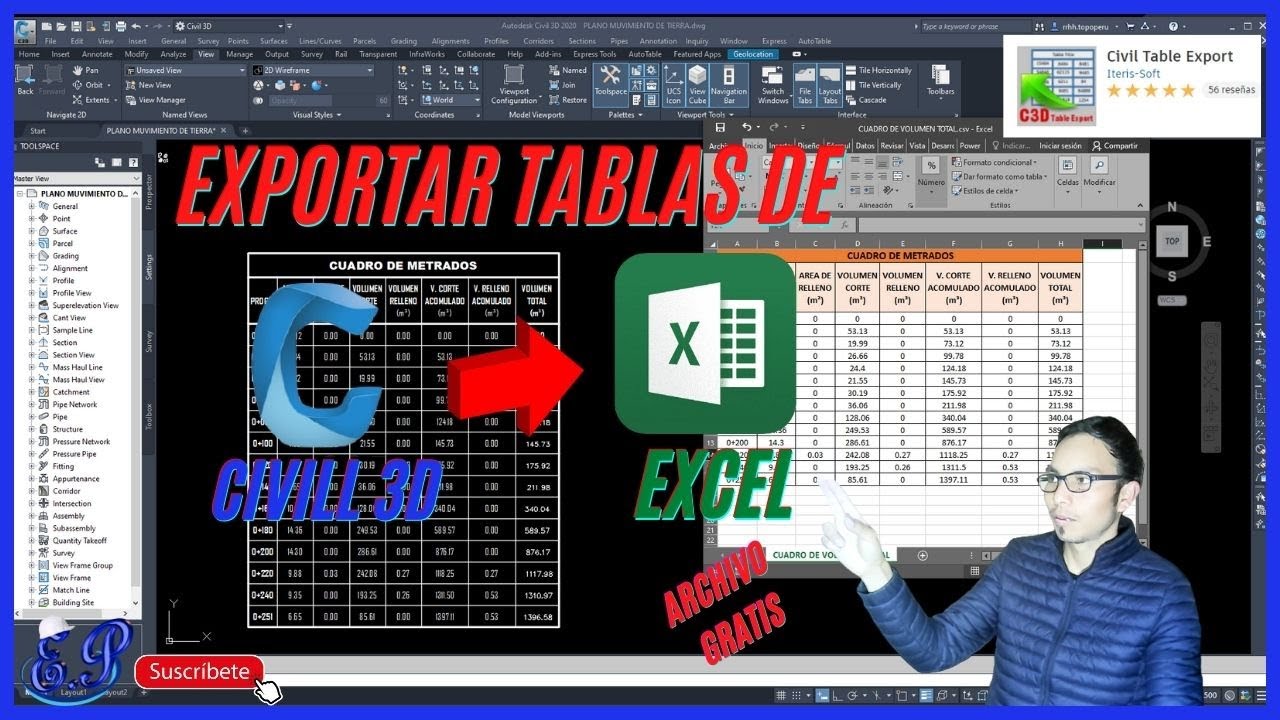 📌 COMO EXPORTAR TABLAS DE CIVIL 3D 2020 -2023 A EXCEL 📌 - YouTube