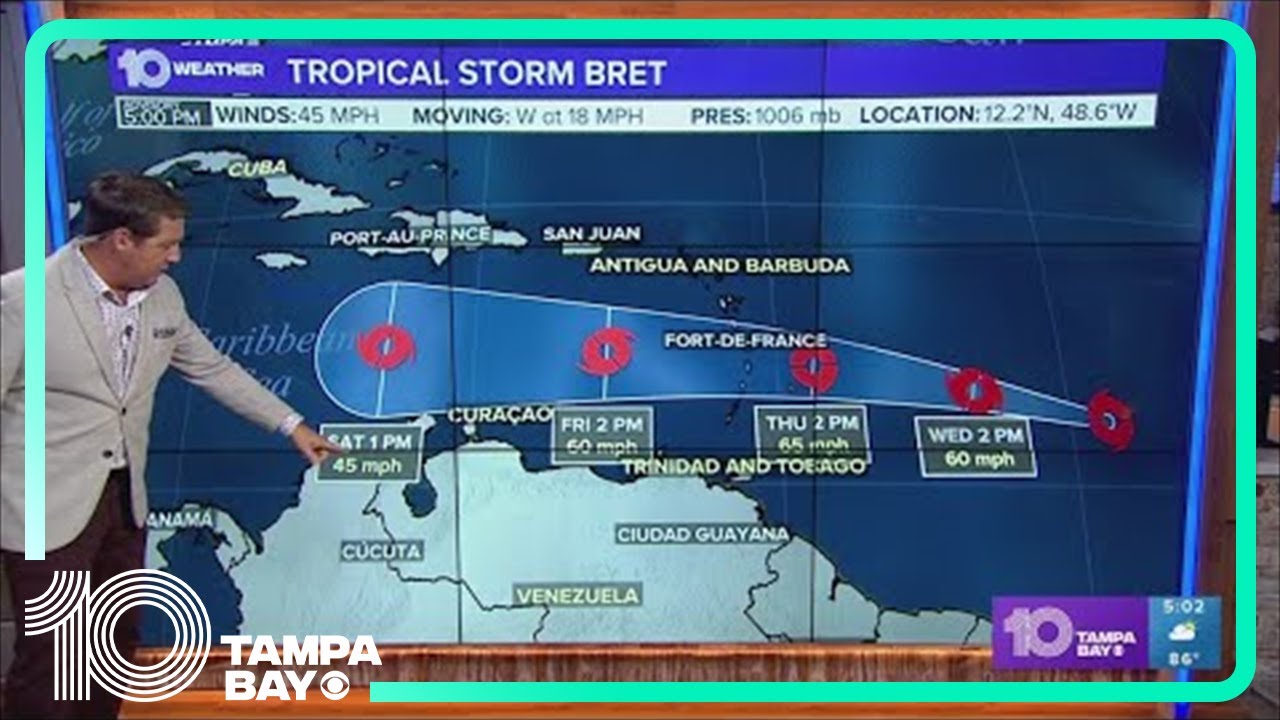 Tracking the Tropics: Tropical Storm Bret tracks toward the Lesser ...