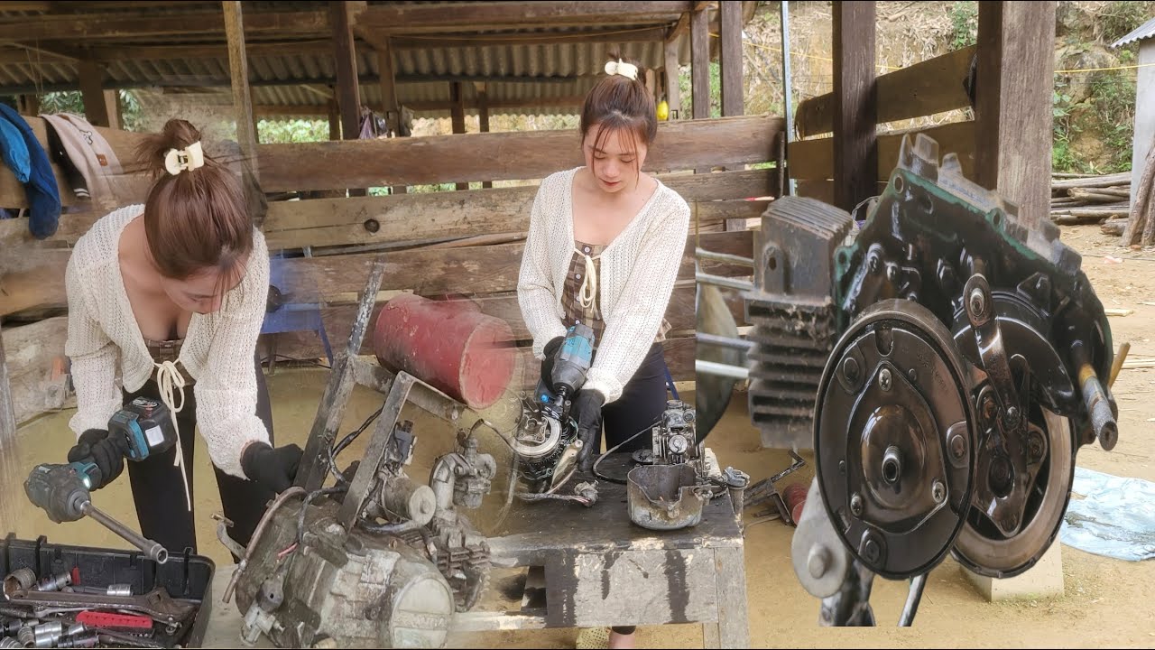 Repair Girl KT purchased Diesel engines and restored old ones to new ...