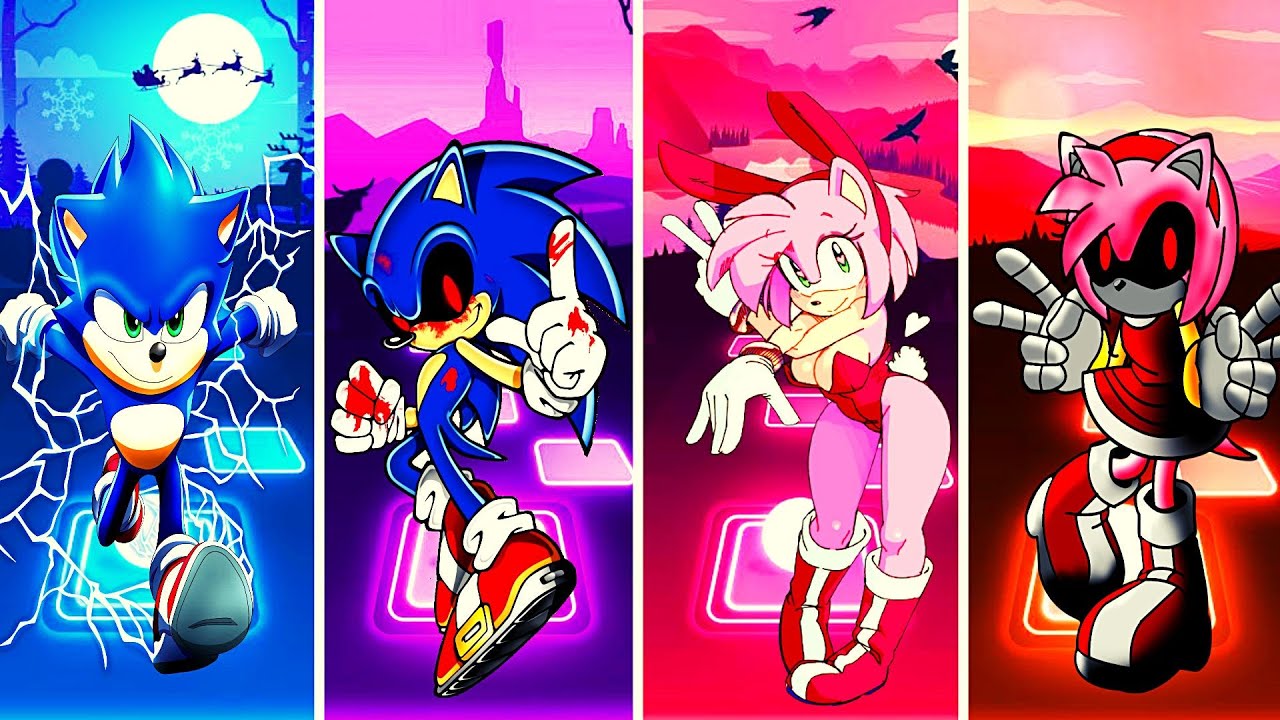Sonic vs Sonic EXE vs Amy Rose vs Amy EXE | Tiles Hop - YouTube