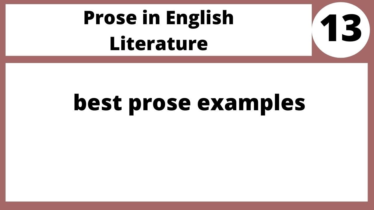 Great Examples Of Prose