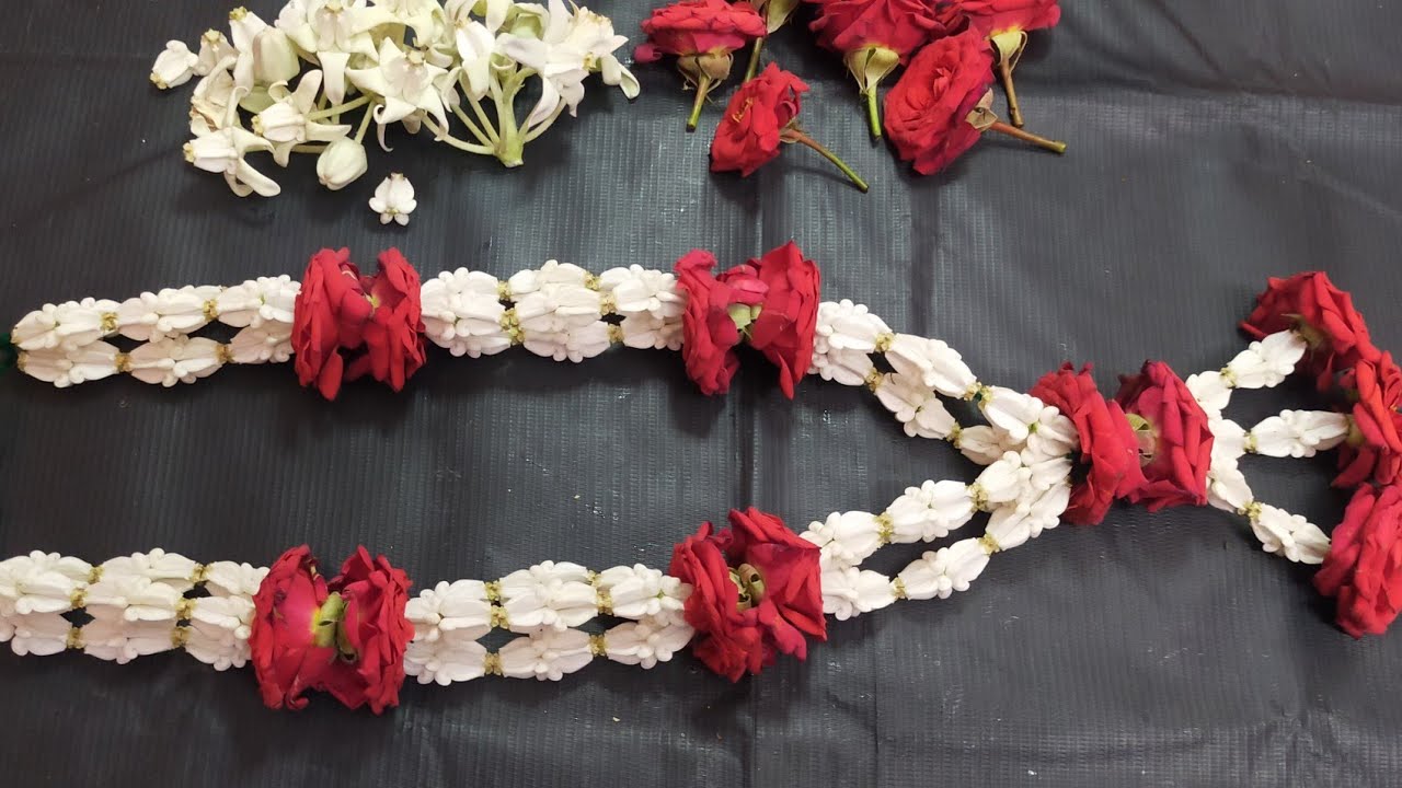 how to string Crown flower garland வெள்ளை எருக்கன் பூ ஊசிக்கோர்த்த மாலை ...