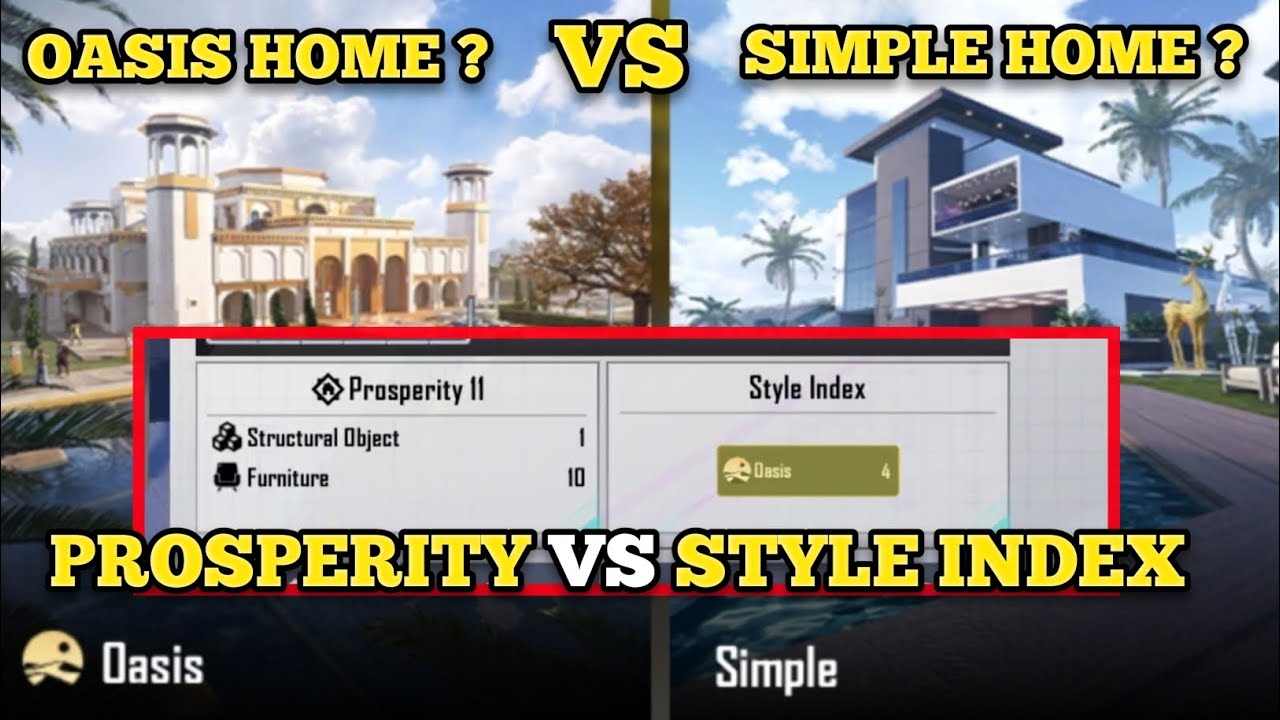 what is style index or oasis of my home in Pubg mobile how to increase ...